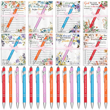 Outus 72 Pieces Bible Verse Sticky Notes with Christian Stylus ...