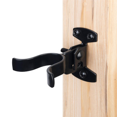 HILLMASTER 1-3/8" Flat Back Wall Mount Chain Link Fork Latch, Black ...