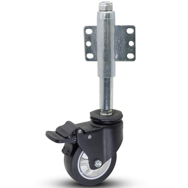 Casoter 4 Inch Heavy Duty Spring Load Gate Caster w/Brake, Metal ...