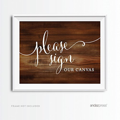 Andaz Press Wedding Party Signs, Rustic Wood Print, 8.5x11 inch, Please ...