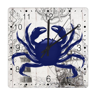 godblessign Rustic Ocean Theme Crab Wall Clock Beach Decor The Beach is ...