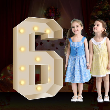 4FT Marquee Light Up Numbers, Marquee Numbers Pre-Cut Frame Kit ...