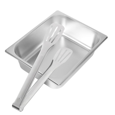 FUOYLOO Stainless steel cutlery Stainless Steel Buffet Tray with Tong ...