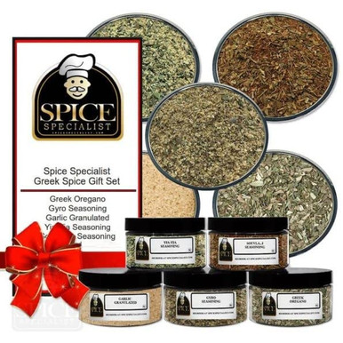 Greek Spices Gift Set - Contains: 5 different spice jars (1 each of ...