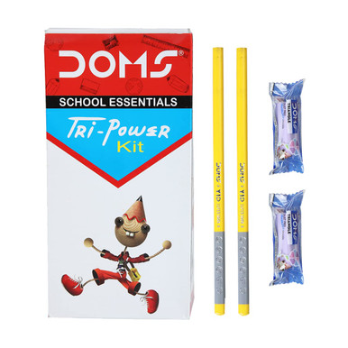 Doms School Essentials Tri Power Pencil Kit | For Dark & Neat Writing ...