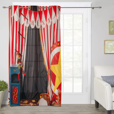 Window Curtain for Living Room Bedroom Classic Clown Circus Arena Red ...