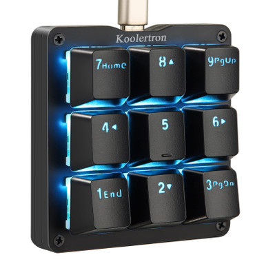 Koolertron Mechanical Numpad Macro Keyboard, 9-Key Numeric Keypad LED ...