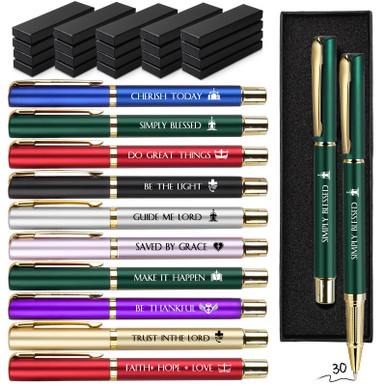 Fumete 30 Sets Christmas Christian Pens Bible Verse Ballpoint Pen with ...