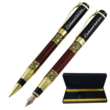 Personalized Custom Fountain Pen Ballpoint Pen Set With Gift Box, Free ...