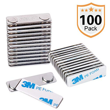 Strong Magnetic Name Badge Holders with Steel Back Plate, 100 Pack Name ...