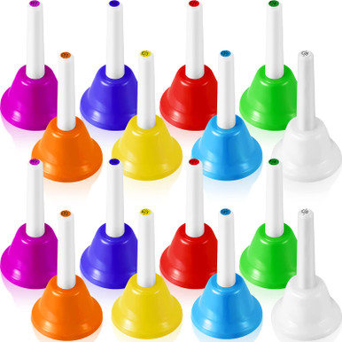 16 Pcs 8 Note Diatonic Metal Hand Bells for Kids Christmas Gift Musical ...