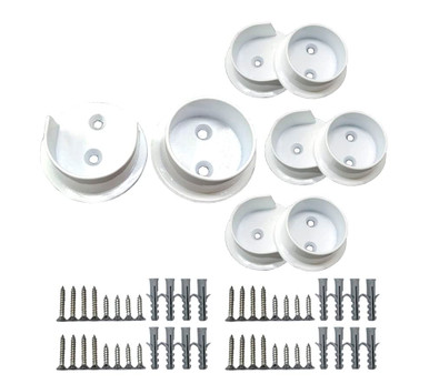 QCAA Extra Heavy Duty Premium Solid Brass Closet Pole Socket Set, 1-1/2 ...