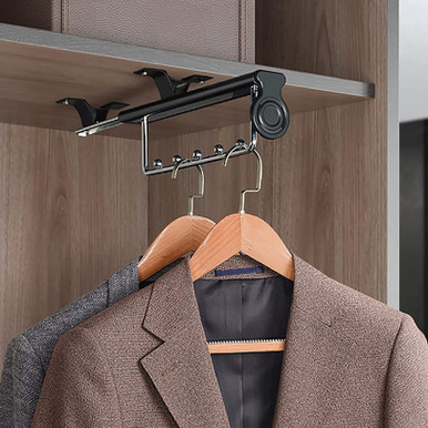 Extendable Pull Out Closet Rod,Sliding Wardrobe Closet Rod Hanging Rod ...