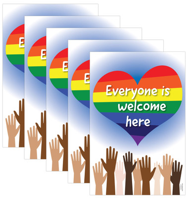 ZOCO - Everyone is Welcome Here Posters (5 Pack), 12 x 18 inches ...
