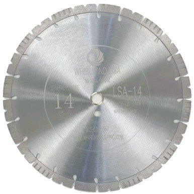 Whirlwind USA LSS Upgraded Version 14 inch Diamond Saw Blade Dry or Wet ...