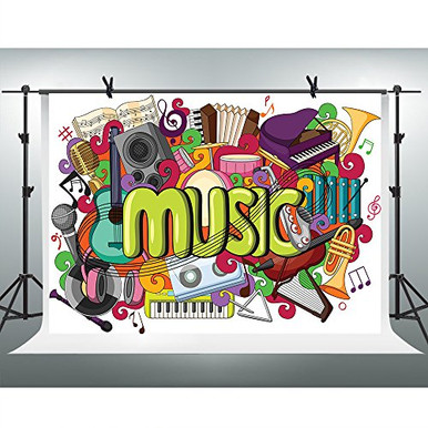FHZON 10x7ft Various Musical Instruments Photography Backdrop Music ...