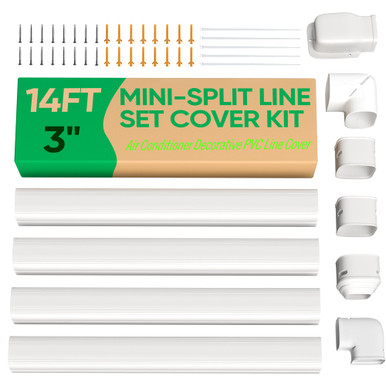 Plusluck Mini Split Line Set Cover 3inch 14Ft Decorative Pump Covers AC ...