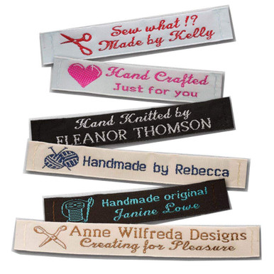 100 Personalized 100% Woven Sewing Labels 1/2" Wide - Made by Label ...