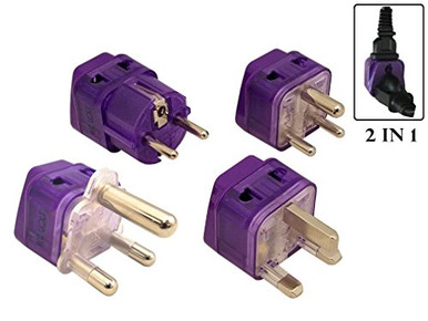 REGVOLT Grounded 2 in 1 Travel Plug Adapter Kit for South Africa ...