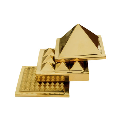 TREE MAISON CORONATING HOMES VASTU 3 Layer Brass Pyramid for Positive ...