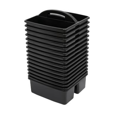 CNCEST Black Portable Plastic Storage Caddy Classroom16 Pcs Caddy 3 ...