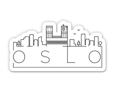 Squiddy Oslo Norway Skyline - Vinyl Sticker Decal for Phone, Laptop ...