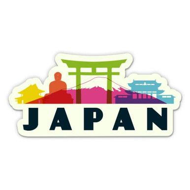 Squiddy Japan Travel Landmarks - Vinyl Sticker Decal for Phone, Laptop ...