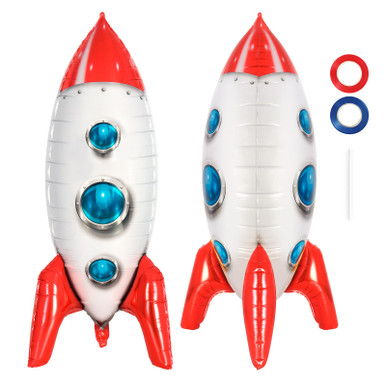 2 Pcs Rocket Balloons,4D Rocket Helium Balloon,Rocket Ship Balloon ...