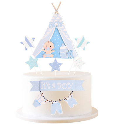 JKJF Baby Boy Cake Decoration Baby Shower Cake Decoration Its a Boy ...