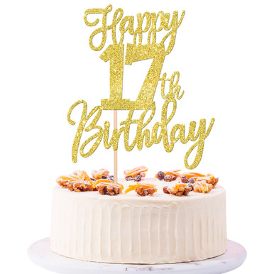 1 PCS Happy 17th Birthday Cake Topper Glitter Cheers to 17 Years ...