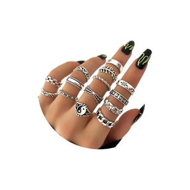 INENIMARTJ Silver Knuckle Stackable Rings Set for Women Teen Girls ...