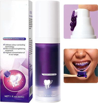 Whitening Toothpaste,Purple Corrector Toothpaste for Teeth Whitening ...
