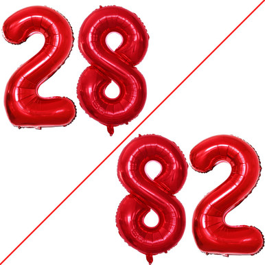 GOER 42 Inch Red Number 28 Number 82 Balloons,Jumbo Foil Helium ...