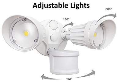20 Watt LED Motion Sensor Flood Light White Color - 1,750 Lumen Super ...