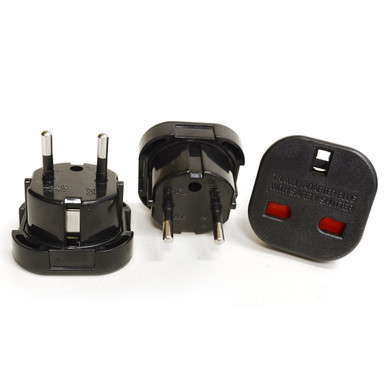 OREI GP-021 Continental UK 3-Pin To Schuko European 2-Pin Grounded ...