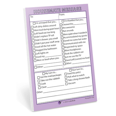 CUBEFINDS Housemate Message, Roommate Note, Family Message - Self ...