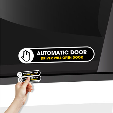 Automatic Door Sticker | Driver Will Open Door Sign | Automatic Sliding ...
