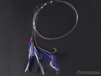 Mackerel Rig - Blue/White 3 Flies/Rig, 1 Per Pack 4/0 - Warehousesoverstock