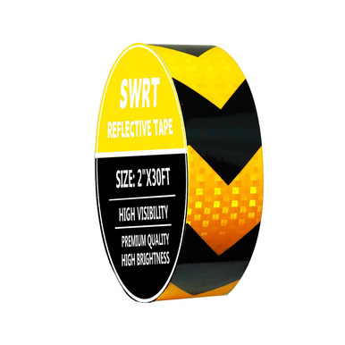 SWRT 2 Inch X 30 FT Reflective Tape Outdoor Waterproof Black & Yellow ...