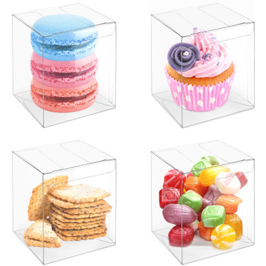 2.25x2.25x3 Inches Small Favor Boxes, Clear Boxes for Macaron, Small ...