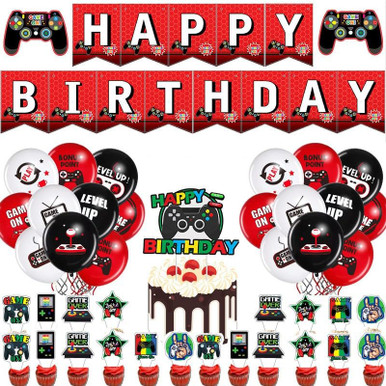 Game controller video game birthday party decorations red and black ...