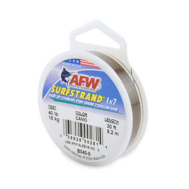 American Fishing Wire Surfstrand, Bare 1x7 Stainless Steel Leader Wire ...