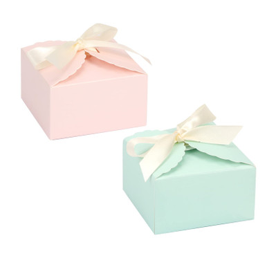 FYY Small Gift Boxes with Ribbon (10 Pack) 3.5"x3.5"x1.9" Foldable ...