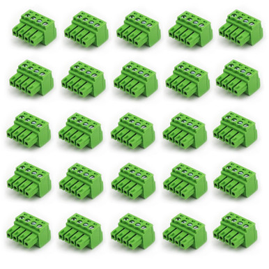 20 PCS 4 Pin 3.81mm Pitch Screw Terminal Block Connector for 28-16AWG ...
