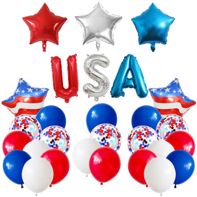 Red White and Blue Balloons 4th of July Patriotic Decorations Set,USA ...
