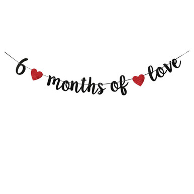 TENNYCHAOR 6 Months of Love Banner,Half Way to One Banner,Happy 6 Month ...
