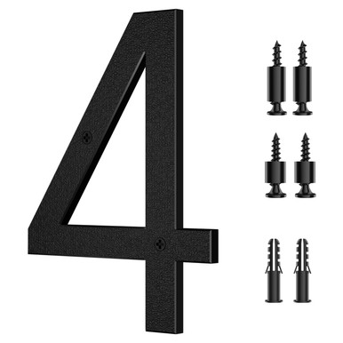 8 Inch Large Floating House Numbers, IVERRA Black Modern House Number ...