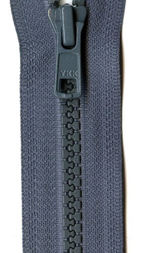YKK Vislon 1-Way Separating Zipper, 18", Dark Gray - Warehousesoverstock