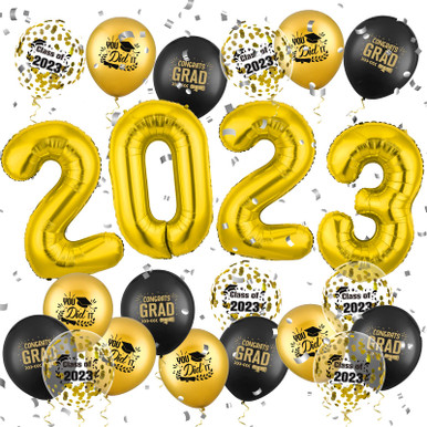 2023 Graduation Party Decorations Balloons Set-40 Inch Gold Number 2023 ...