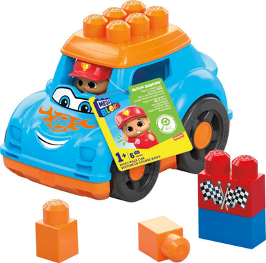 MEGA BLOKS Fisher Price Toddler Building Blocks Toy Car, Ricky Race Car ...